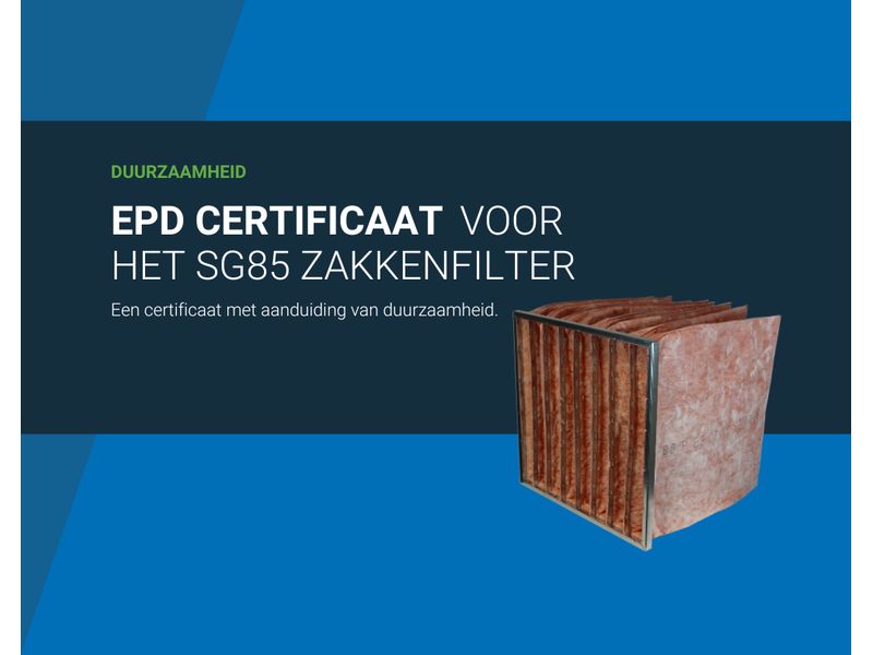 EPD gecertificeerde SG85 zakkenfilters - Interfilter